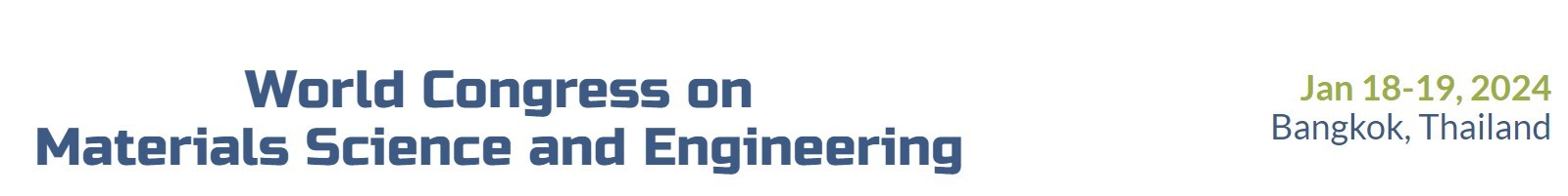 World Congress on Materials Science and Engineering - Materials Science ...